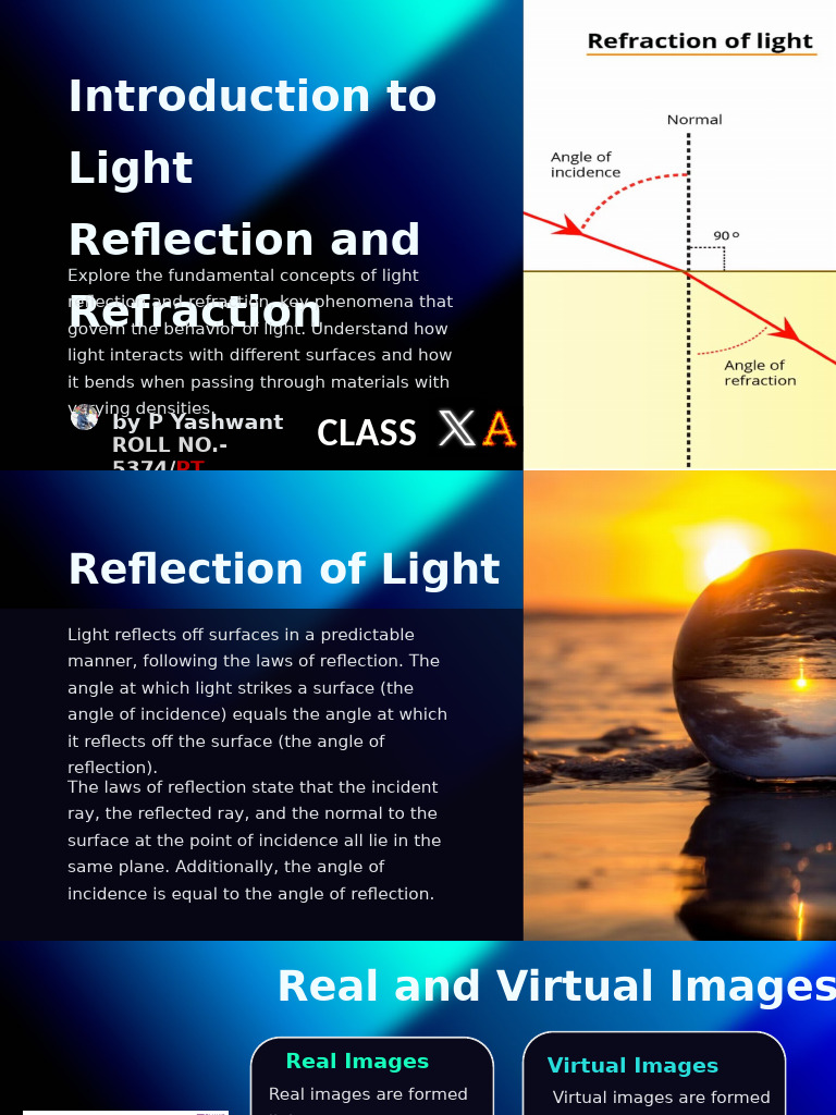 Introduction-to-Light-Reflection-and-Refraction (1) (1) | PDF | Refraction | Reflection (Physics)