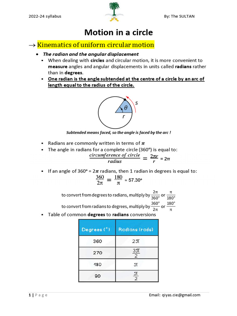 Motion in A Circle | PDF | Acceleration | Velocity