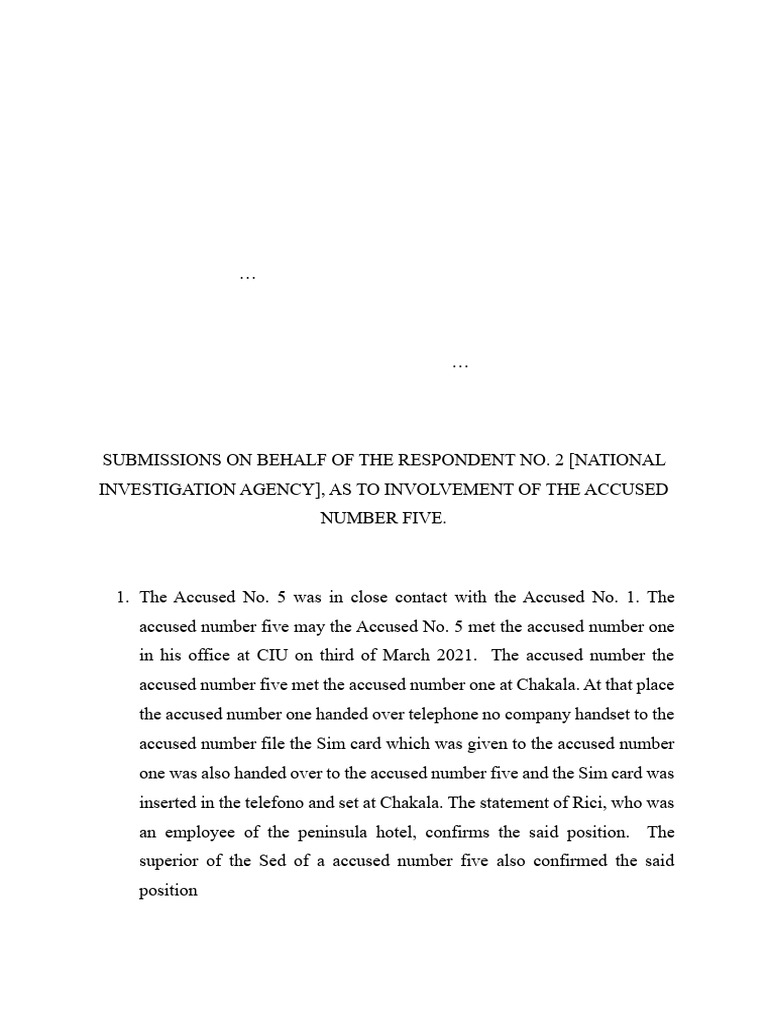 Written Submissions On Behalf of The Respondent | PDF | Bail | Common Law