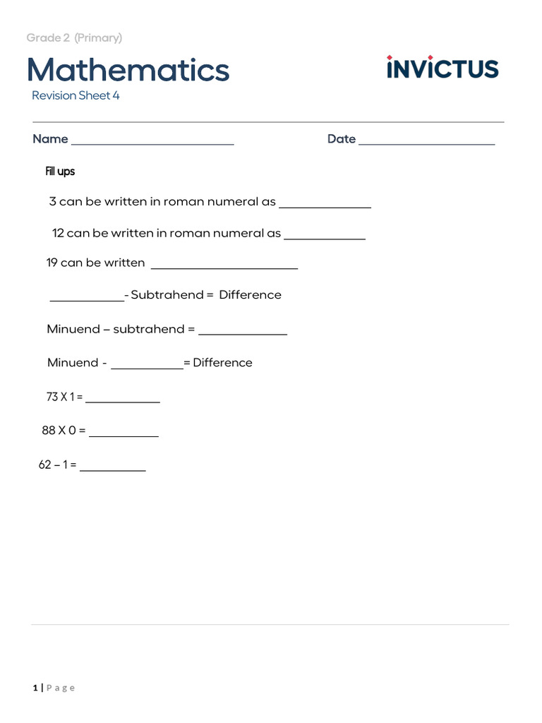 Cp2 Revision Sheet 4 | PDF