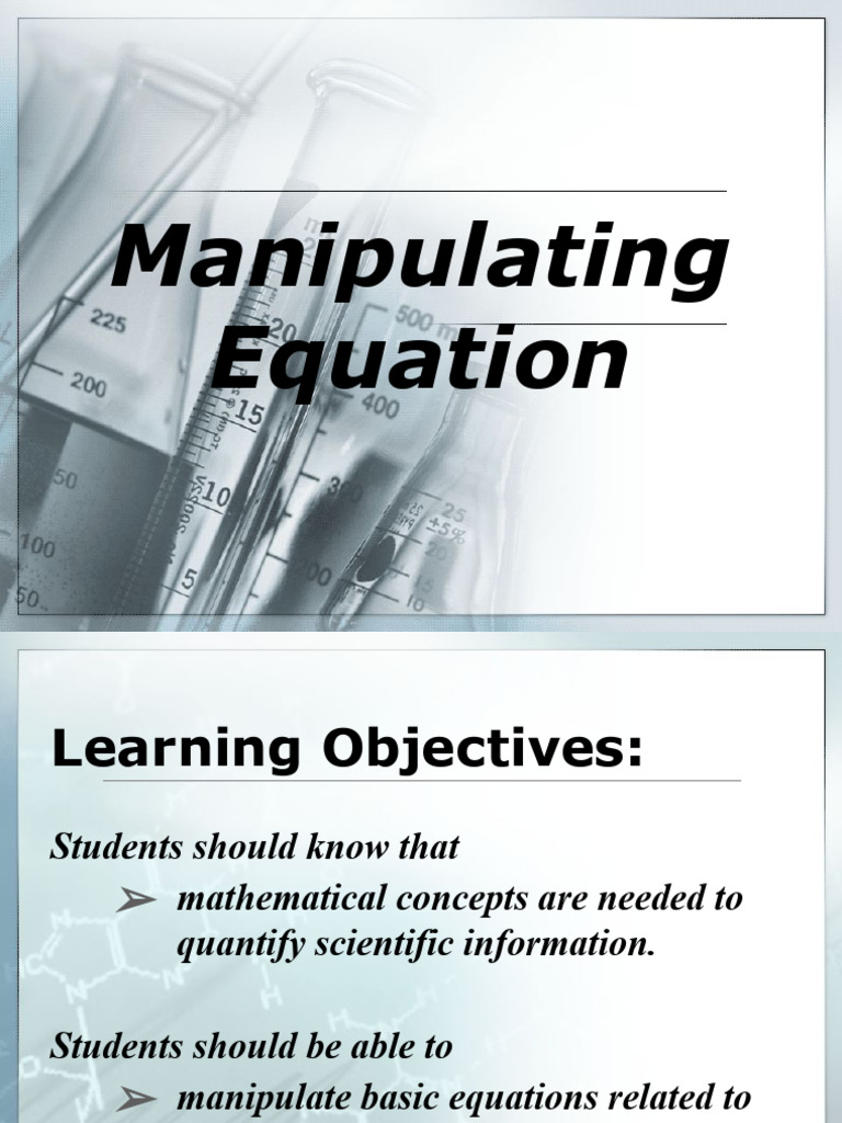 Manipulation of Equation | PDF | Teaching Methods & Materials | Art
