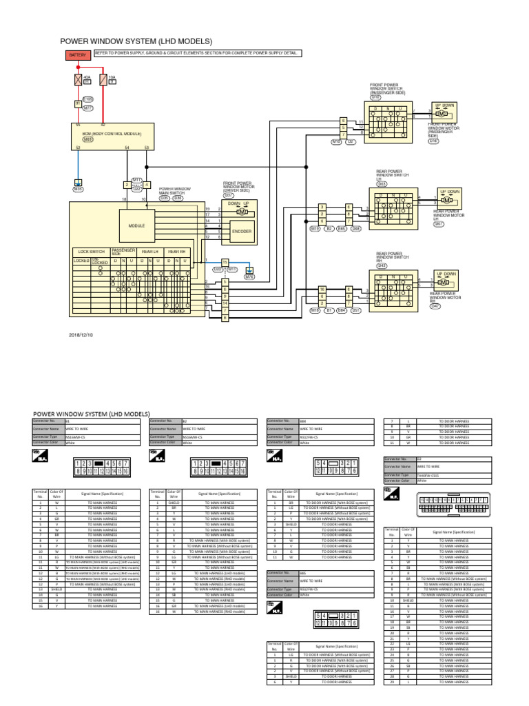 LHD Power Window System Overview | PDF | Electrical Connector | Electronics