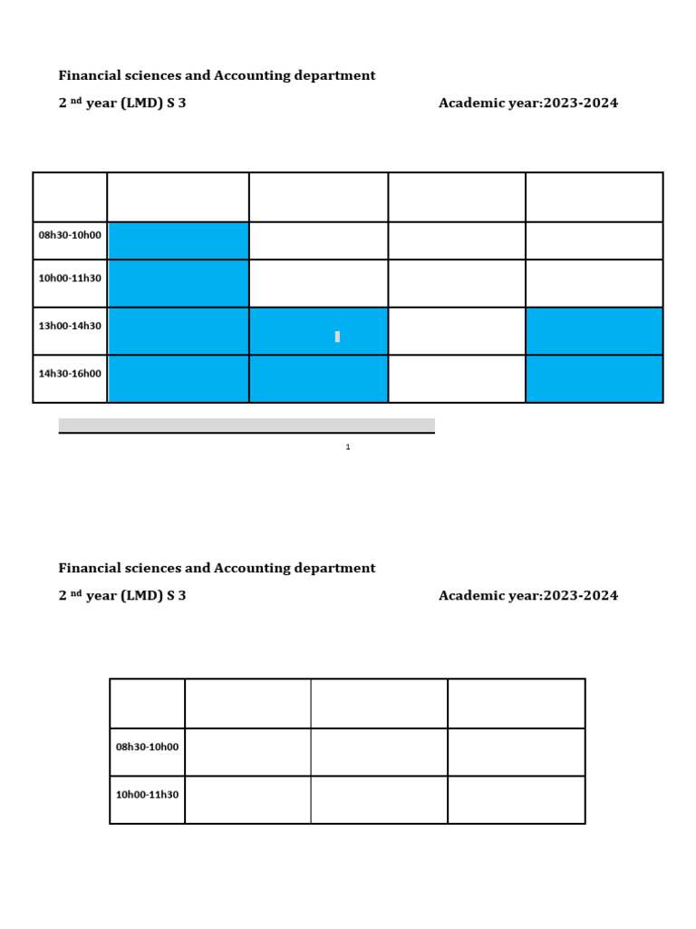Timetable L2-S3-2023-2024 | PDF | Economics | Economies