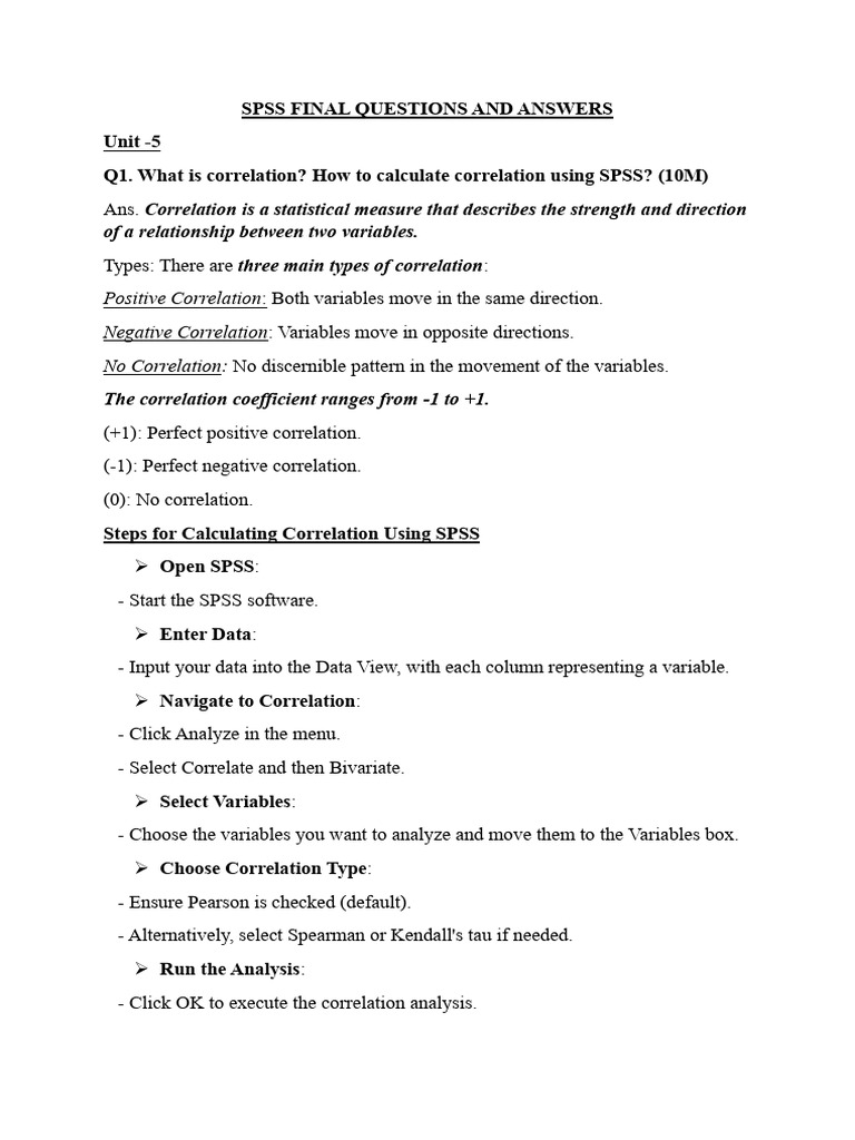 SPSS Final Questions and Answers | PDF | Spss | Regression Analysis