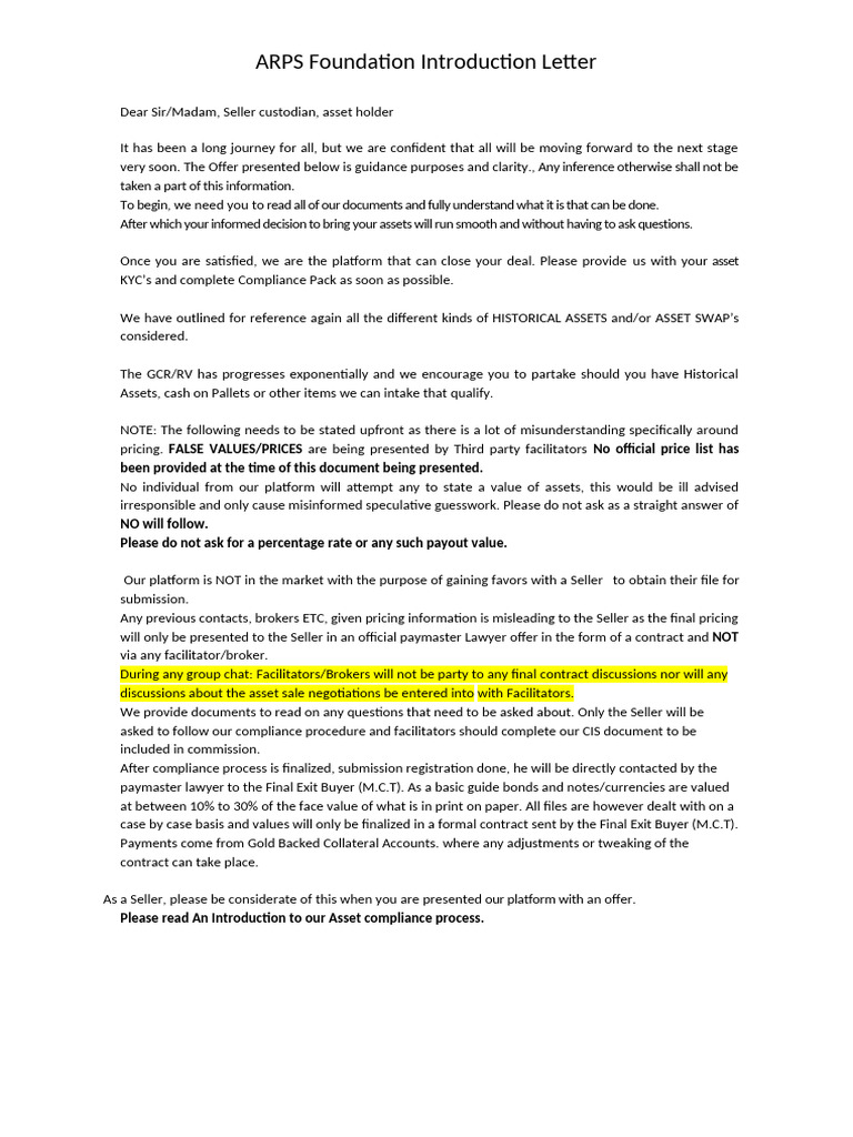 ARPS Foundation Asset Compliance Guide | PDF | Bonds (Finance) | Option ...