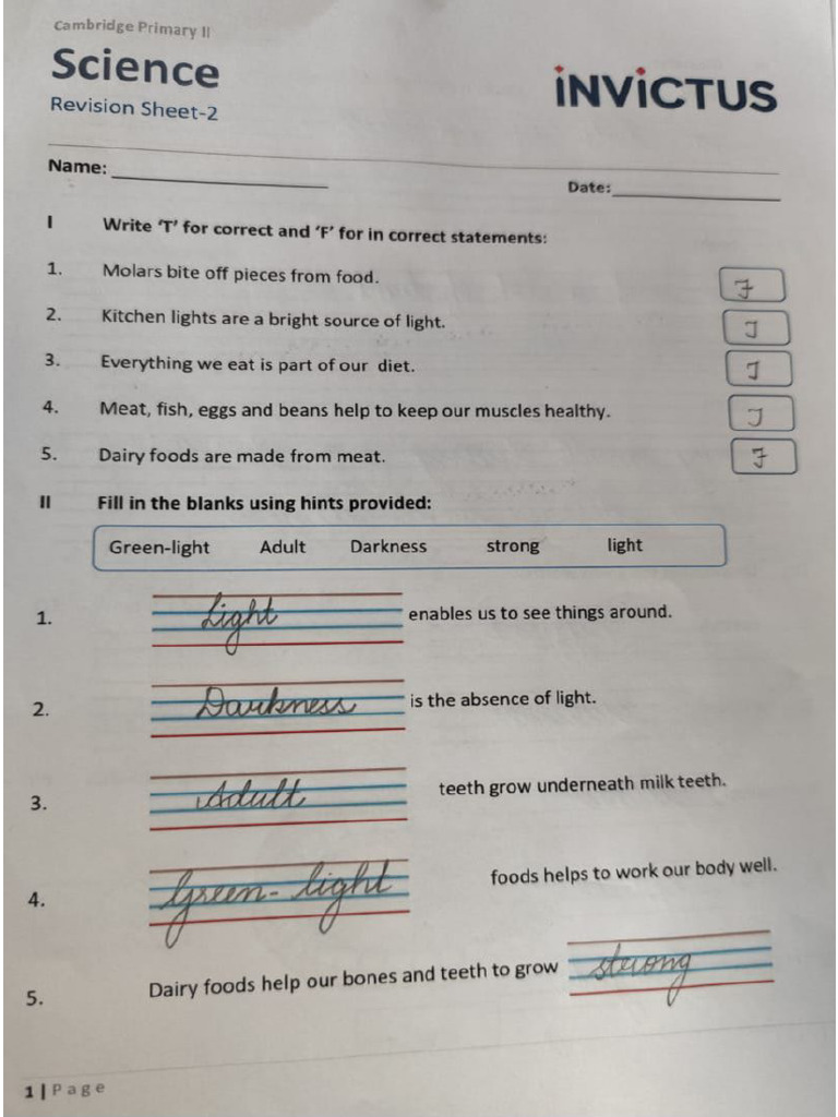 answer key revision sheet 2 cp 2 | PDF