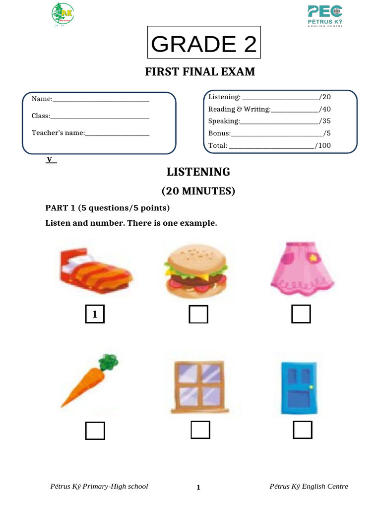 2ND Final Exam Grade 2 | PDF