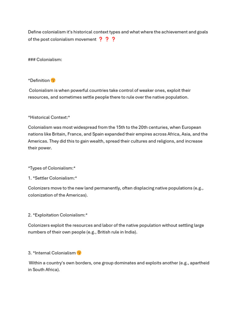 Colonialism | PDF