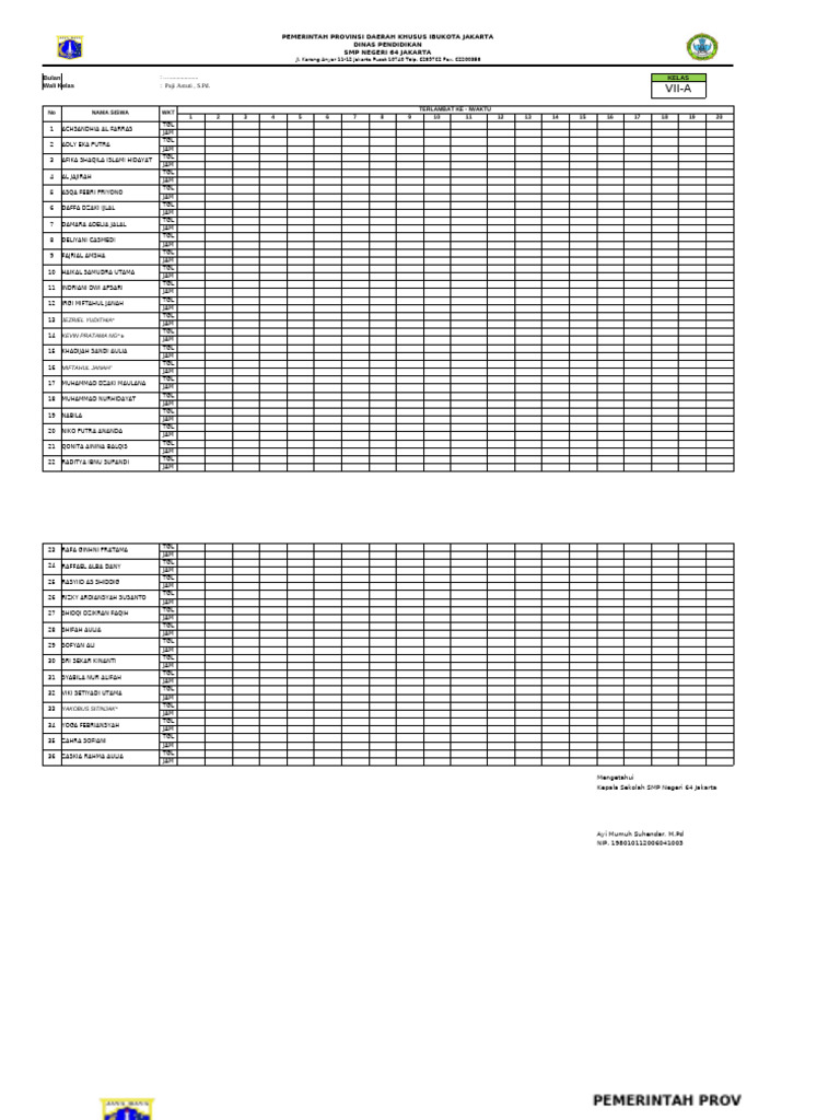 Form Terlambat | PDF