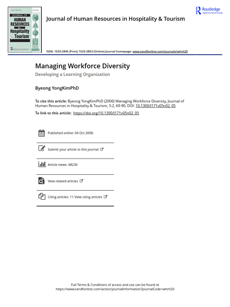 Managing Workforce Diversity | PDF | Diversity (Business) | Multiculturalism