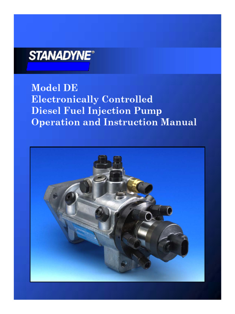 Model DE Electronically Controlled Diesel Fuel Injection Pump Operation and Instruction Manual ...