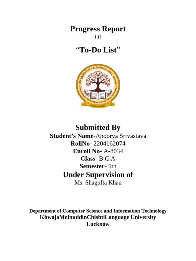 apoorva Progress Report | PDF | Time Management | Professional Skills