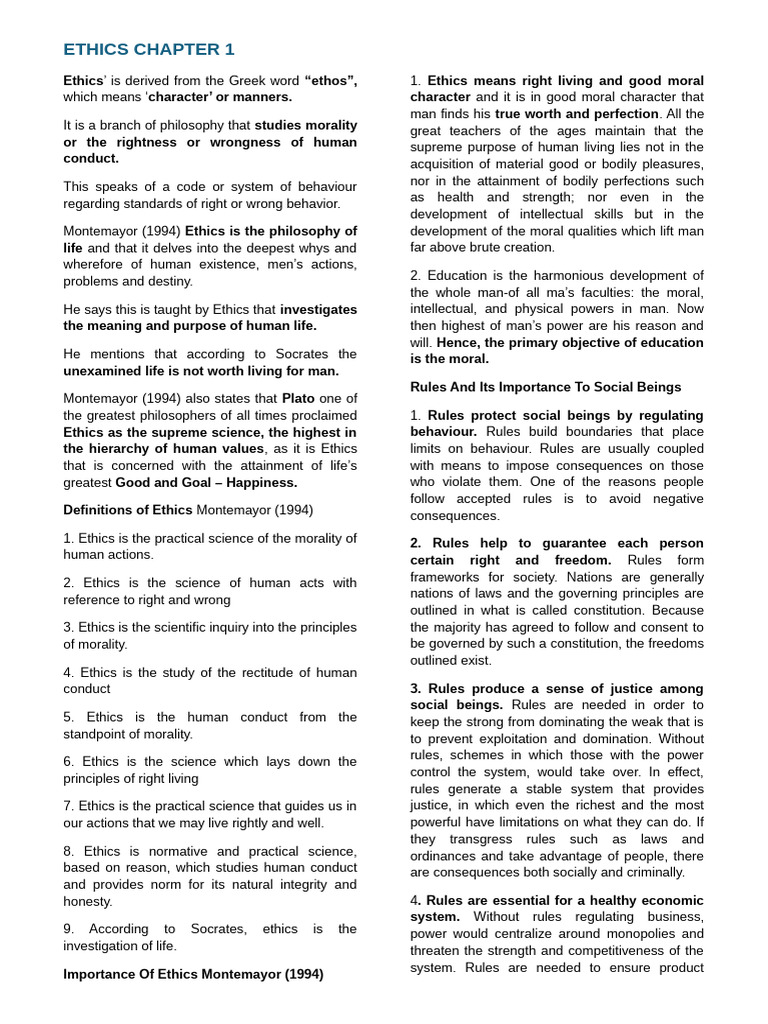 ETHICS REVIEWER | PDF | Morality | Liberal Arts Education