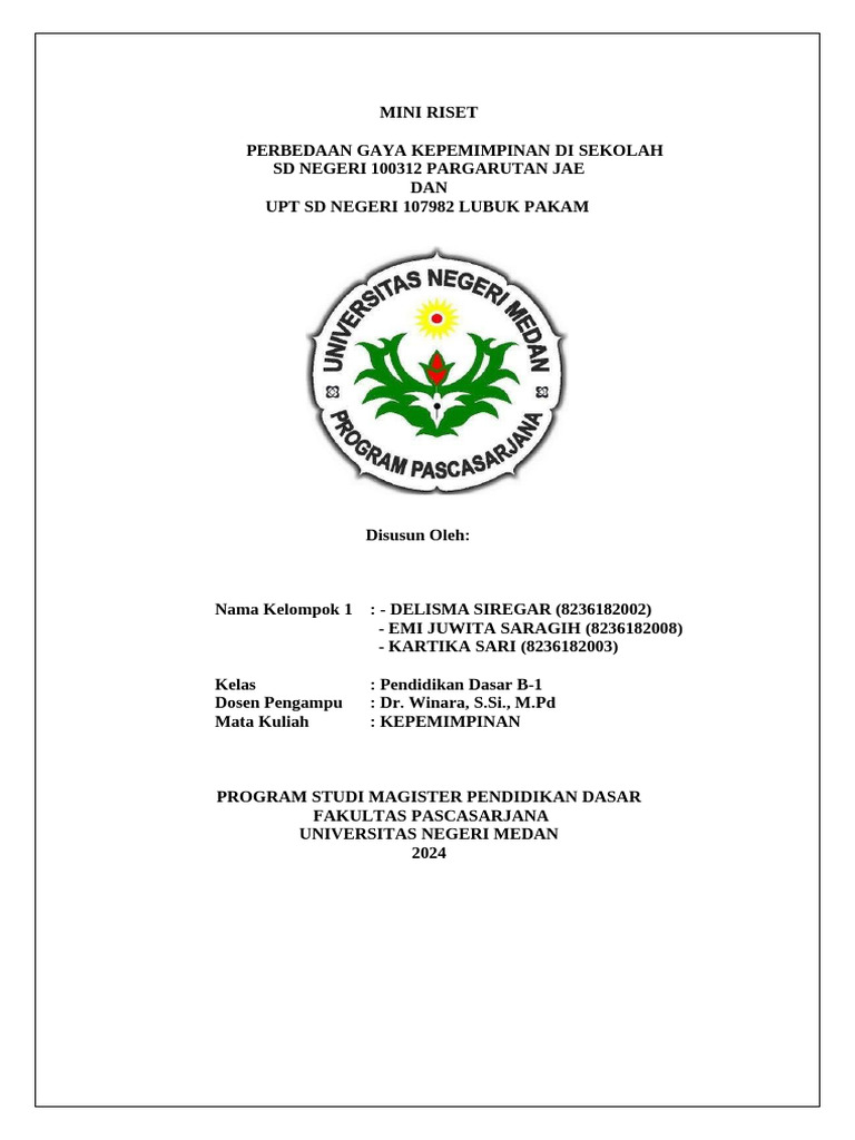 Mini Riset Kepemimpinan Kelompok 1 | PDF