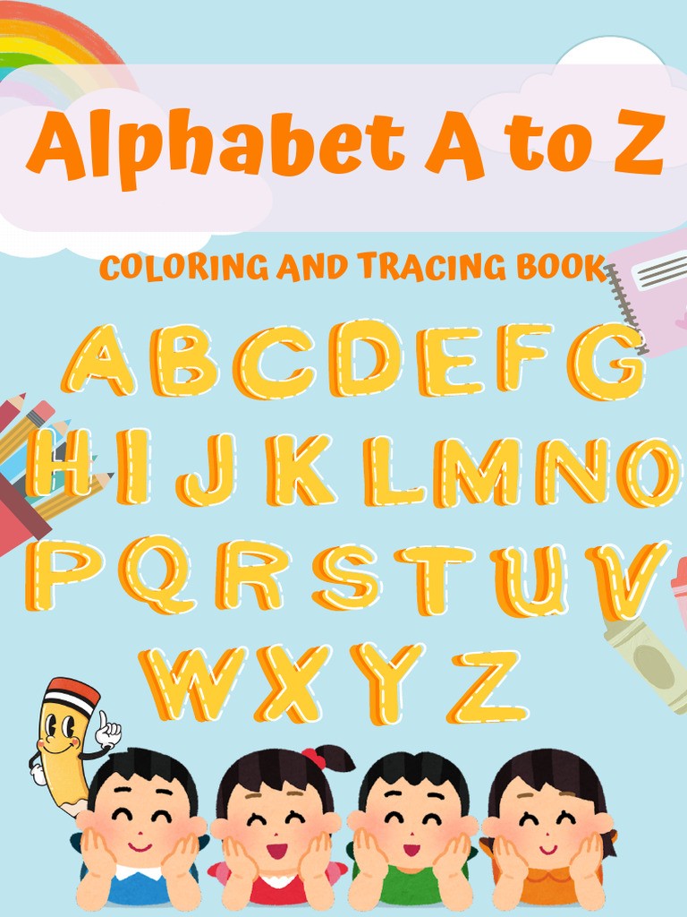 Alphabet A To Z Coloring Worksheet Set For Kids | PDF | Foods