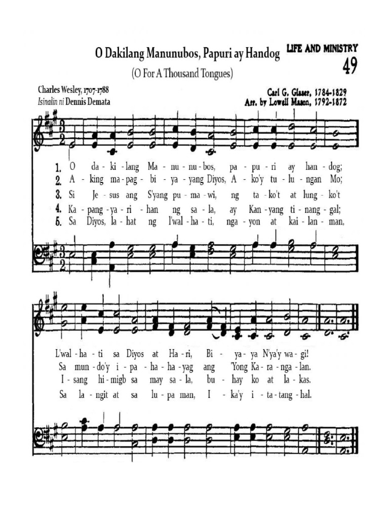 O For A Thousan Tongues To Sing TAGALOG | PDF