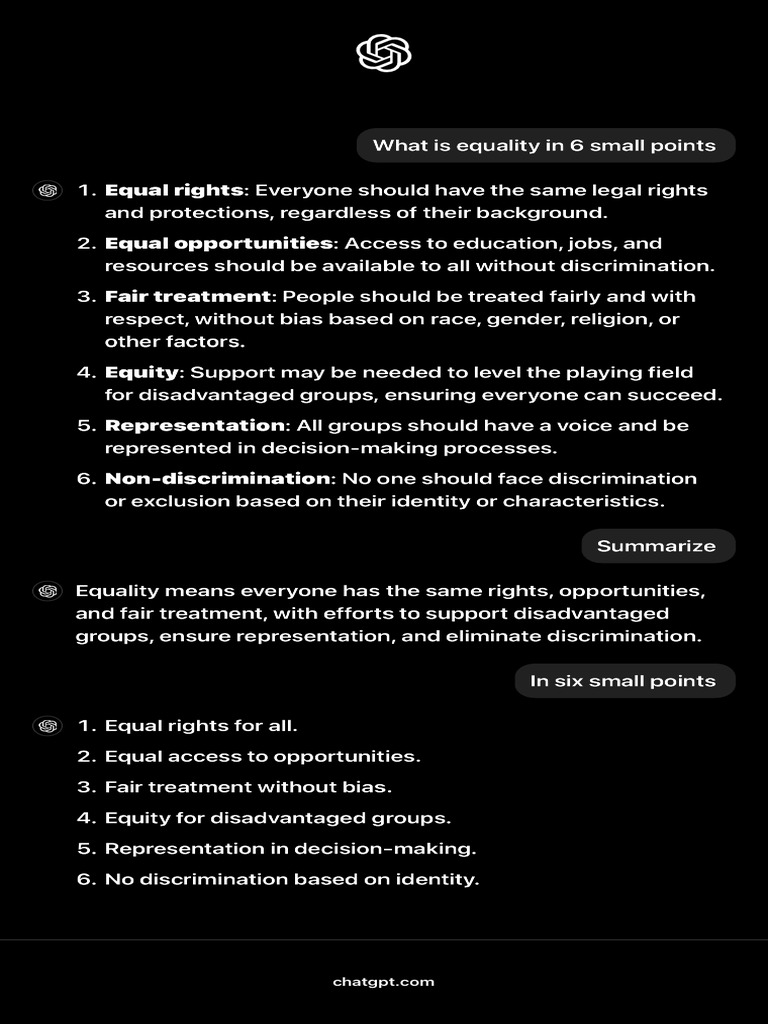 Key Points On Equality | PDF