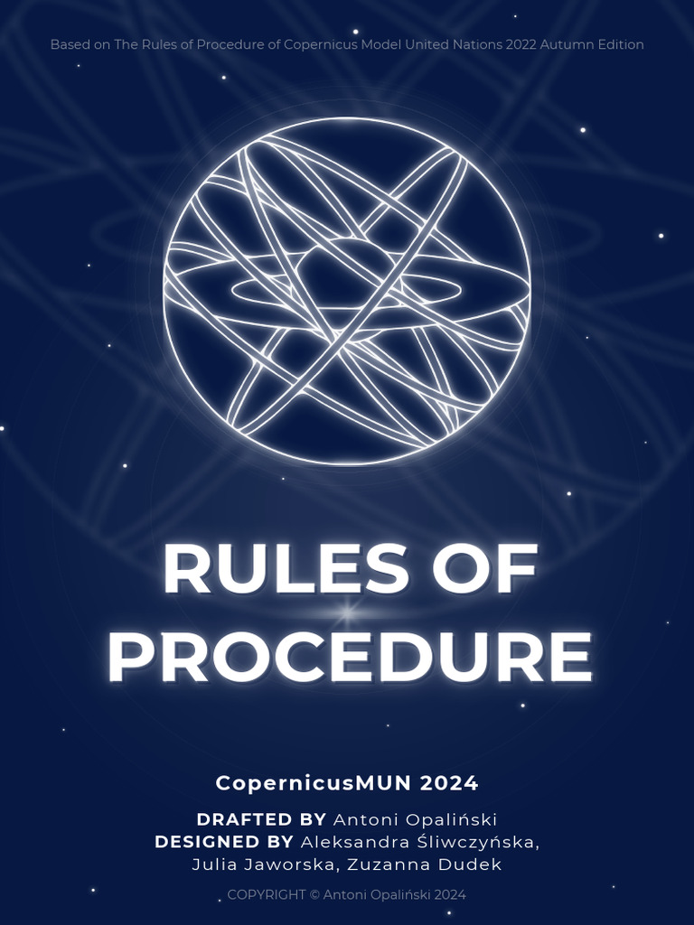 Rules of Procedure Copernicus Model United Nations 2024 | PDF ...