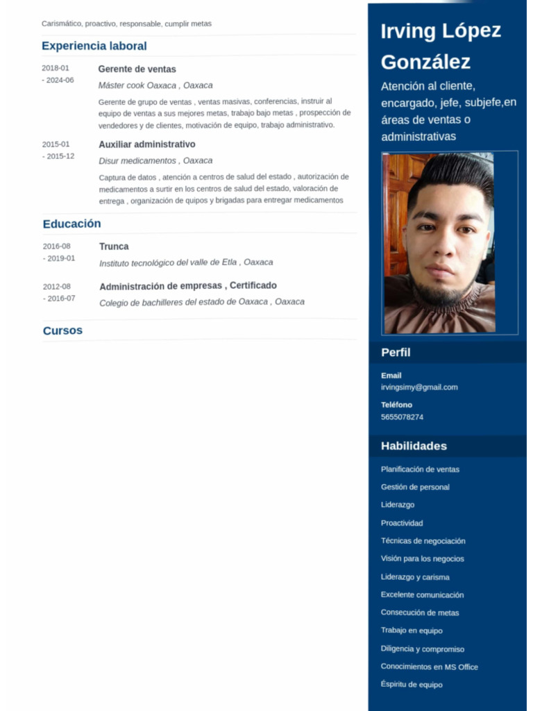 Currículum Irving López González | PDF