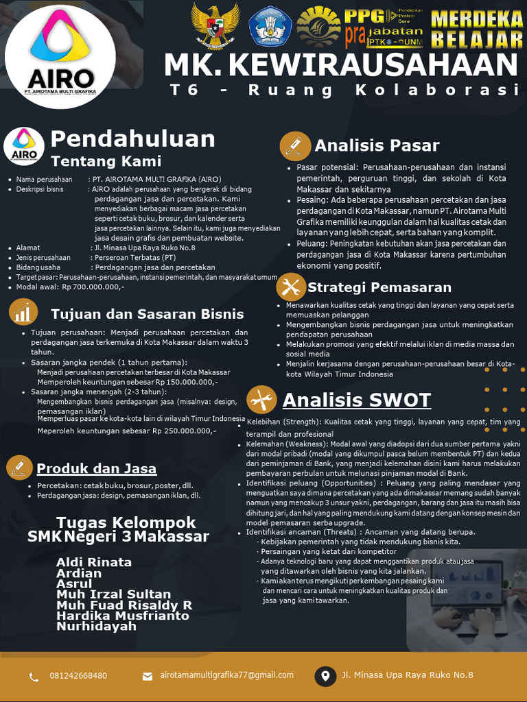 Rencana Bisnis AIRO Makassar | PDF | Karier & Perkembangan | Bisnis