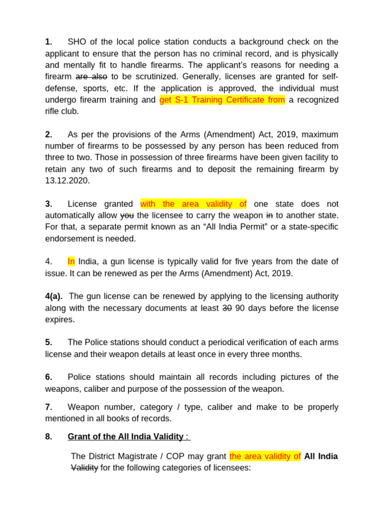 Gun License Application Process in India | PDF | License | Identity ...