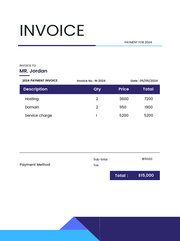 2024 Payment Invoice for Services | PDF