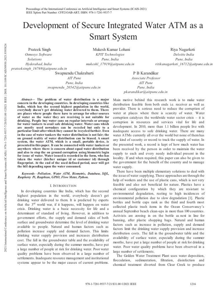 Fingerprint Based Atm System 2021 | PDF | Raspberry Pi | Fingerprint