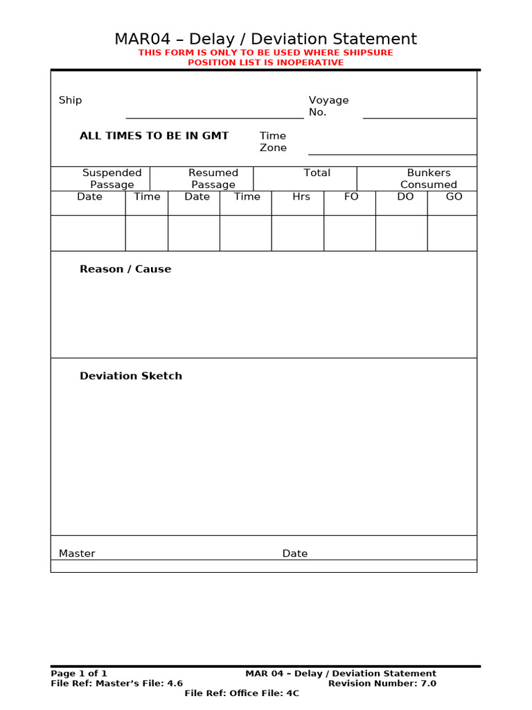 MAR 04 - Delay - Deviation Statement | PDF