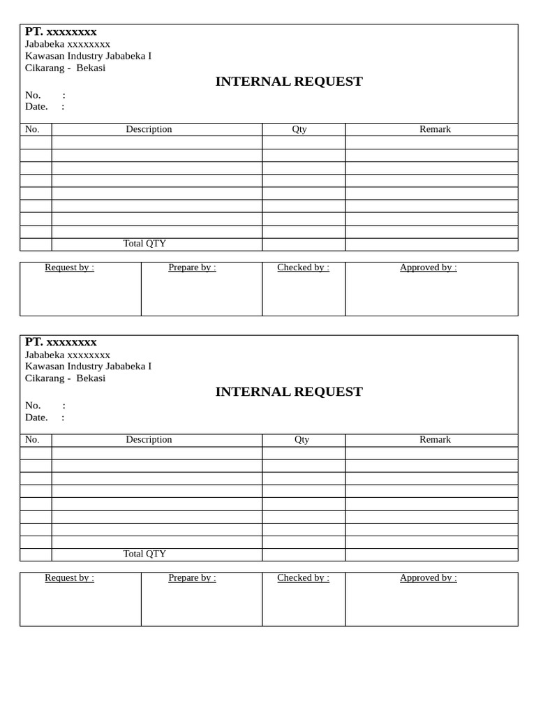 Internal Request Form Template | PDF | Law | Computers
