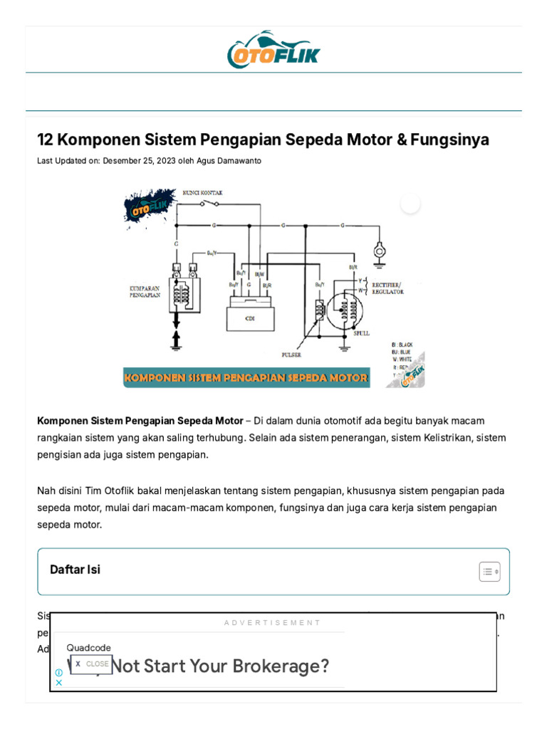 Komponen dan Fungsi Pengapian Motor | PDF