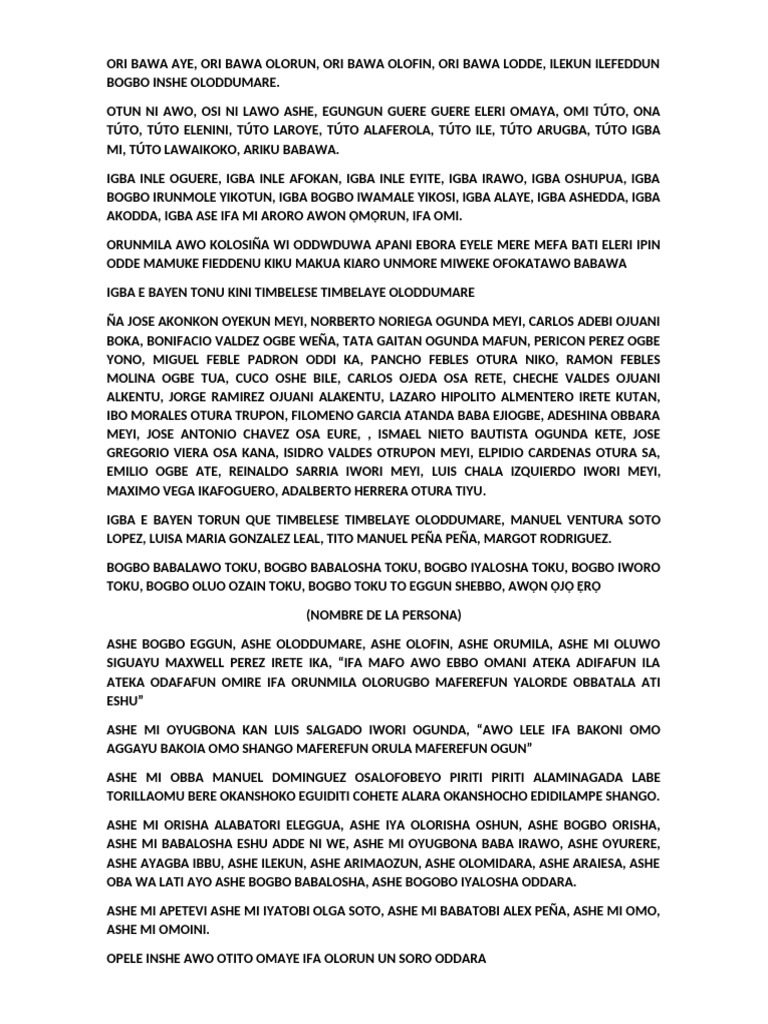 Moyugba de Ifa Daniel | PDF | Mitología comparada | Creencia religiosa y doctrina