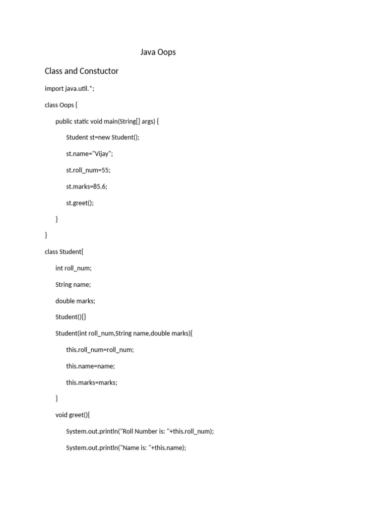 Javaoops Pdf Method Computer Programming Class Computer Programming