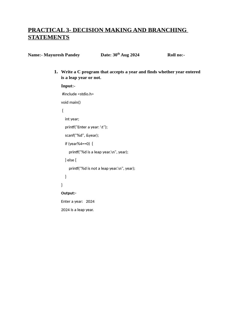 PRACTICAL 2 | PDF | Computing | Computer Programming