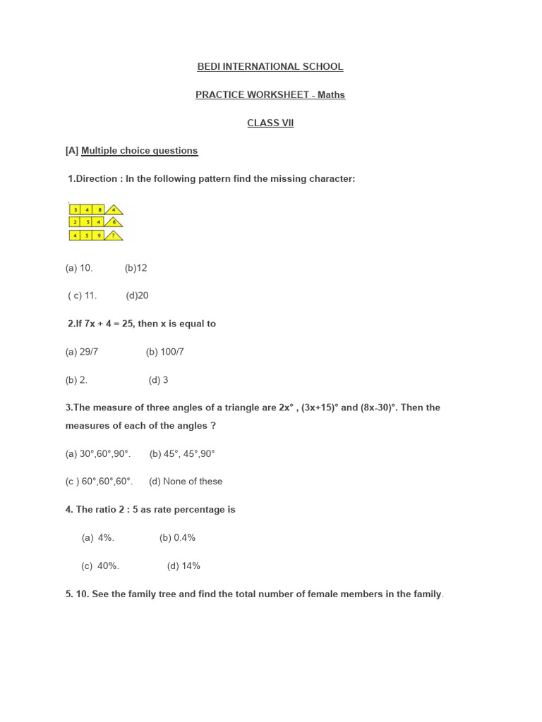 Maths Practice Worksheet | PDF | Teaching Methods & Materials