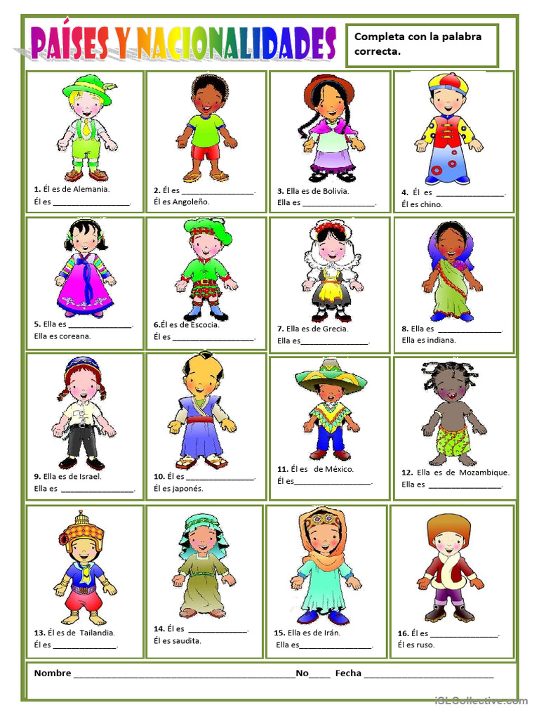 Nacionalidades y nacionalidades en inglés | PDF