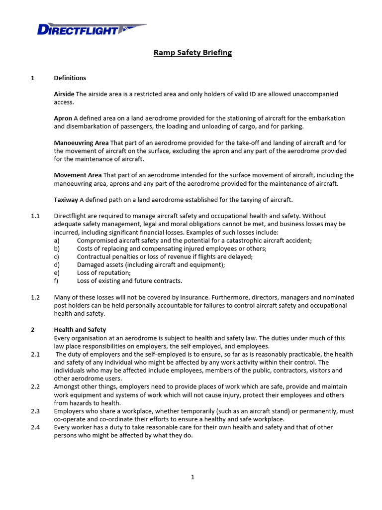 Ramp-Safety-Briefing | PDF | Foreign Object Damage | Airport