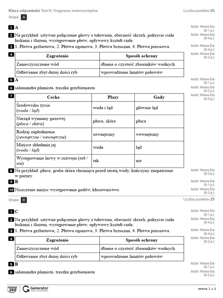 Klucz Odpowiedzi | PDF