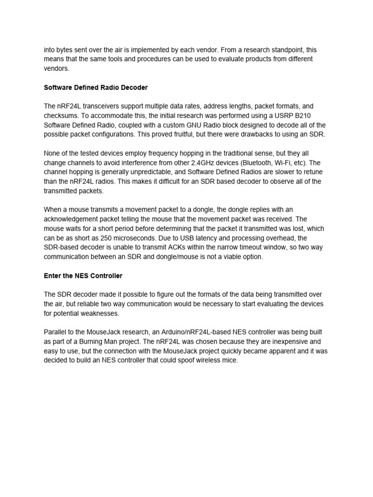 MouseJack Whitepaper v1.1 3 4 | PDF | Software Defined Radio | Usb