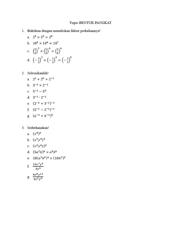 Tugas BENTUK PANGKAT | PDF