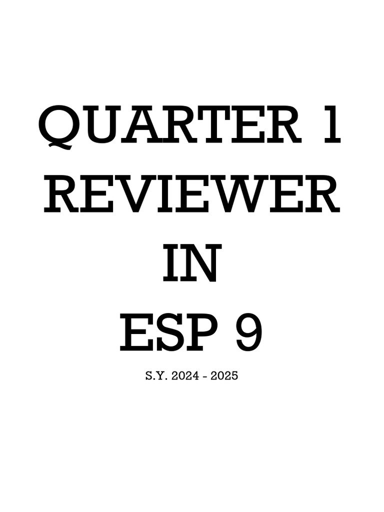 Reviewer in ESP 9 | PDF