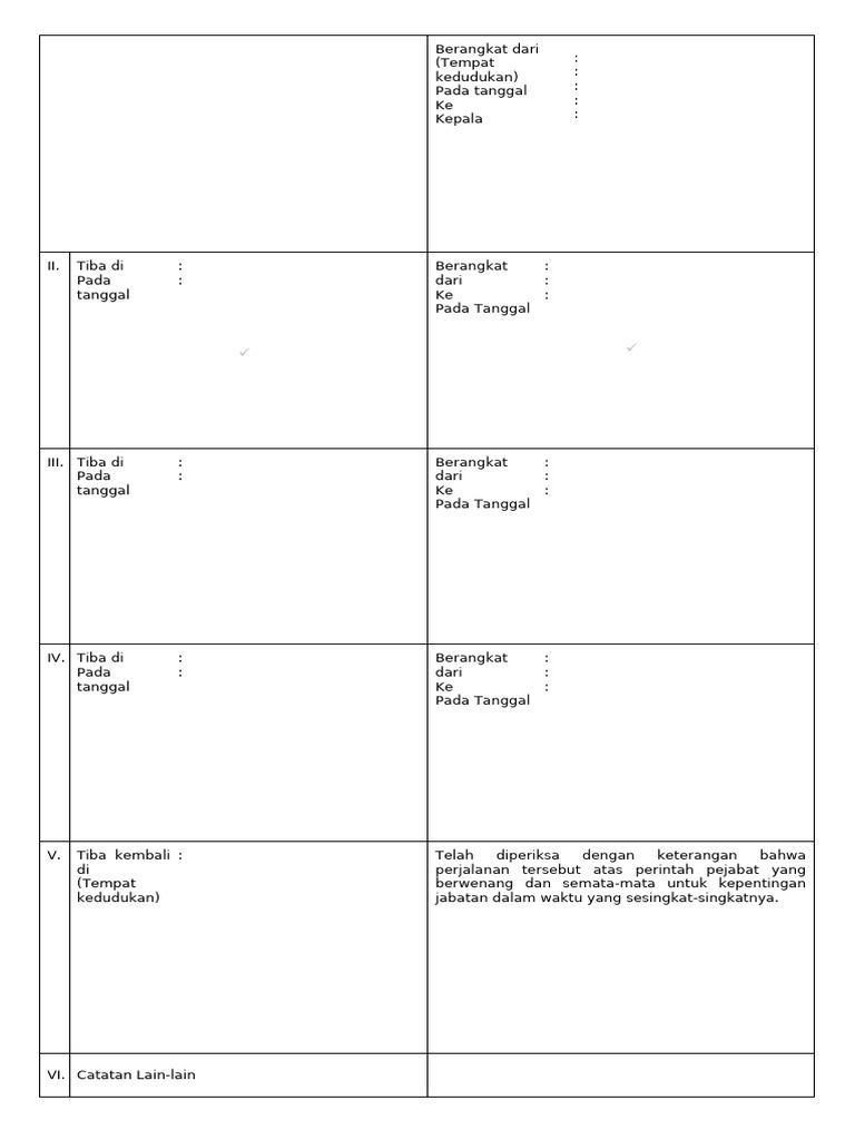Lembar SPPD Kosong | PDF