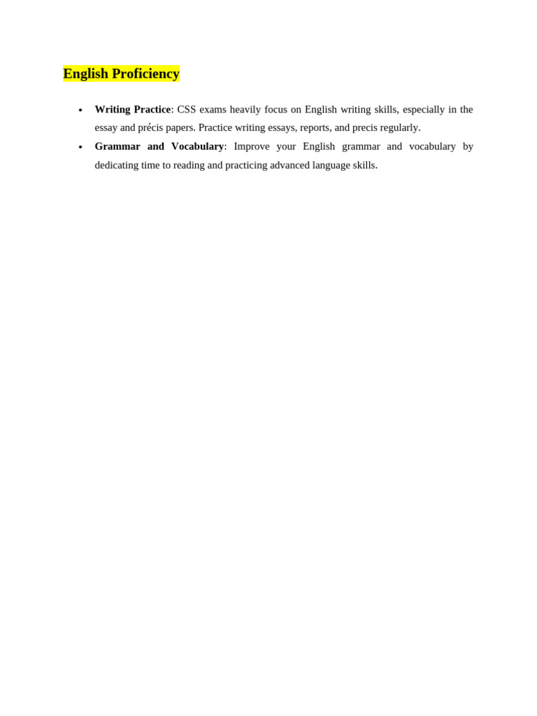 English For CSS Exam | PDF