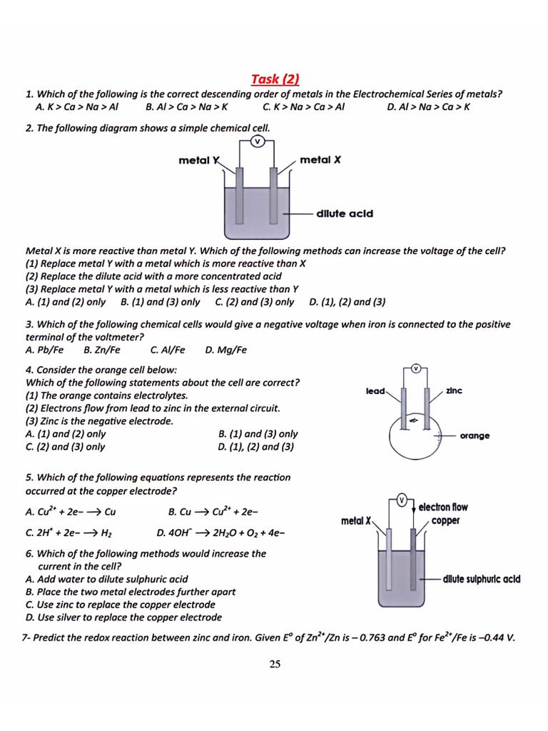 Task 2 Electrochemistry | PDF
