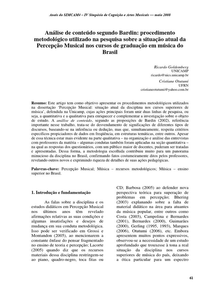Analise de Conteudo Segundo Bardin Proce | PDF | Pesquisa qualitativa | Science