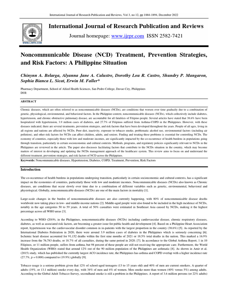 Noncommunicable Disease NCD Treatment PR | PDF | Non Communicable ...