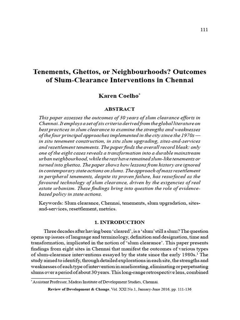 Tenements_Ghettos_or_Neighbourhoods_Outc | PDF | Slum | United Nations ...