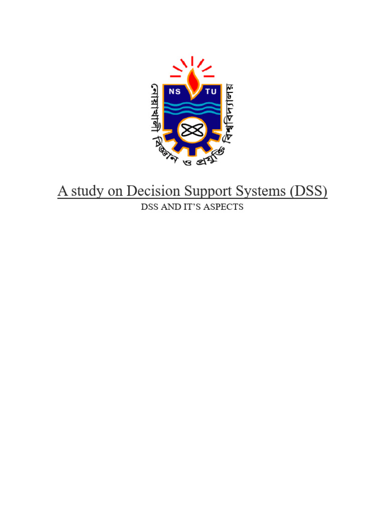 Report on DSS by Group 3 | PDF | Data Analysis | Information Science