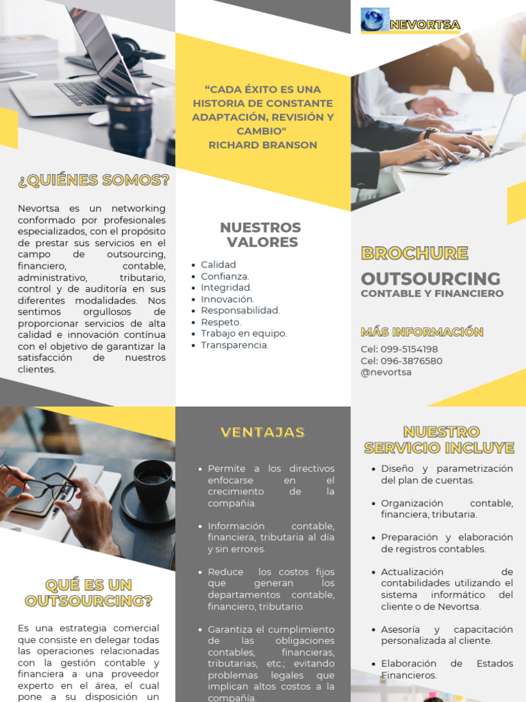 Brochure NEVORTSA Outsourcing Contable Financiero | PDF | Contabilidad | Outsourcing