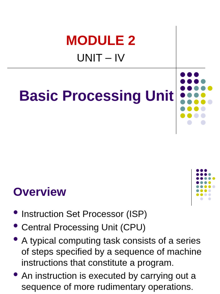 Module 2-Basic-Processing-Unit (CPU) | PDF | Central Processing Unit | Input/Output