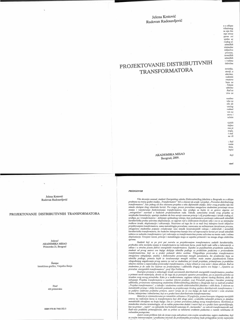 Projektovanje Distributivnih Transformatora | PDF